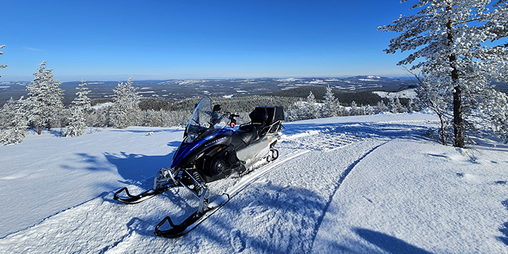 Snow mobile ride in magical surroundings | Storforsen